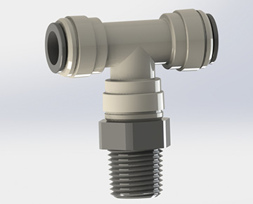 QBT Series - Male BSPT x Push-In Swivel Branch Tee - Plastic Push-In ...